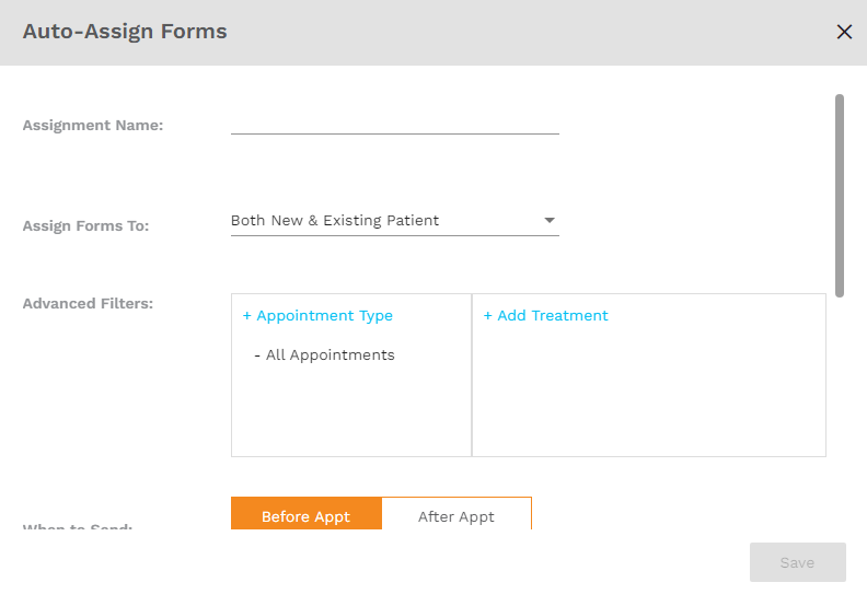 Automatically Assign a Patient Form