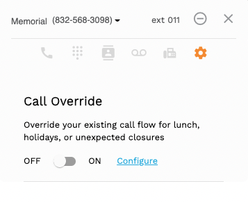 Temporarily override your call flow